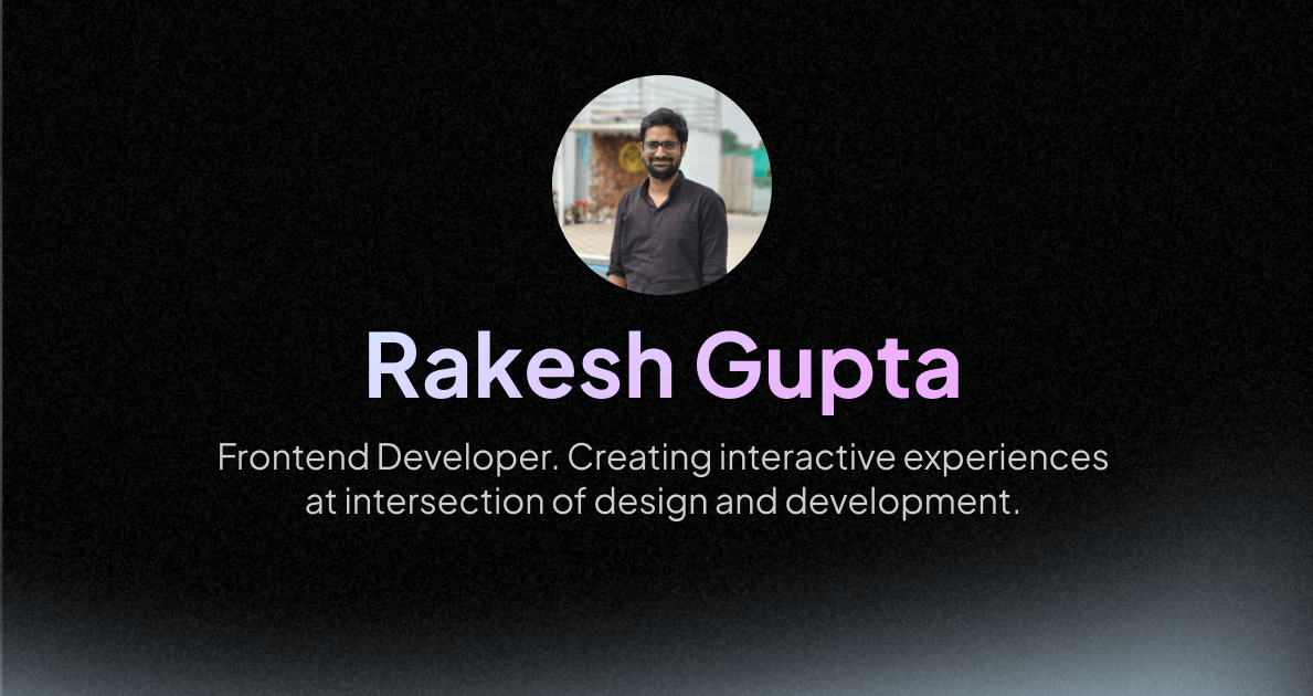 Rakesh Gupta Frontend Developer